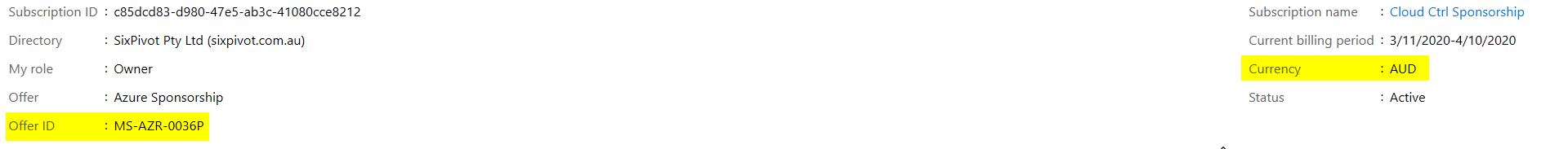 Microsoft Azure: Subscription currency and offer type – Cloud Ctrl